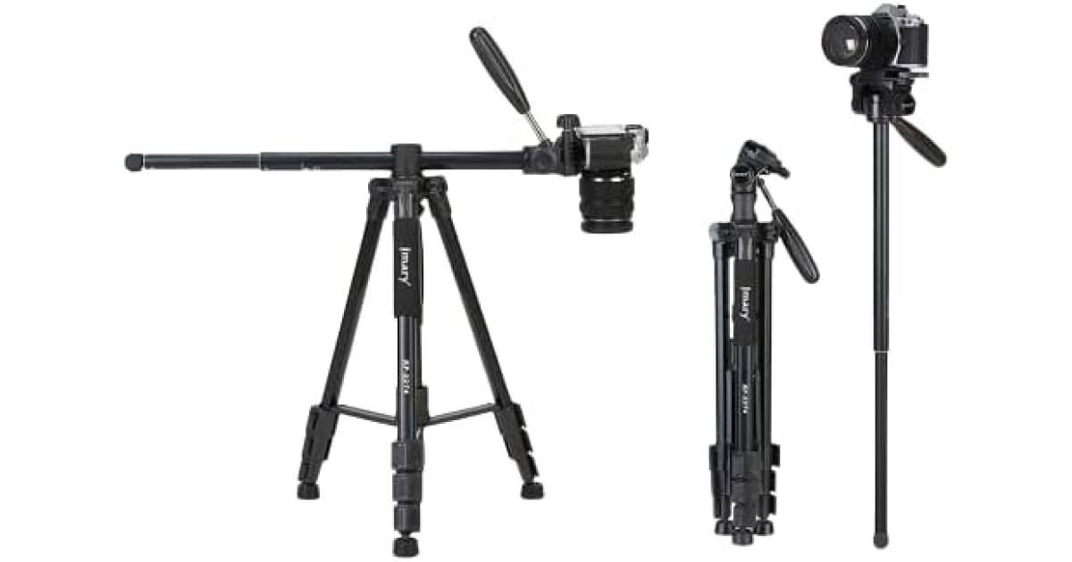 Jmary KP-2274 Horizontal Axis Multi-Functional Professional Tripod 1.67M - Black | CityCenter
